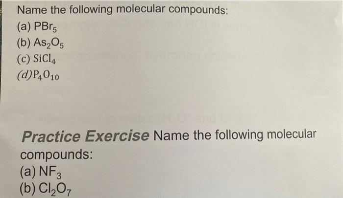 Solved ! ! Name the following compounds: (a) Cu(NO3)2 (b) | Chegg.com