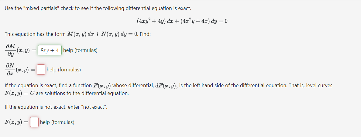 Solved Use the "mixed partials" check to see if the | Chegg.com