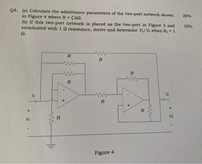 Solved 20% Q4. (a) Calculate the admittance parameters of | Chegg.com
