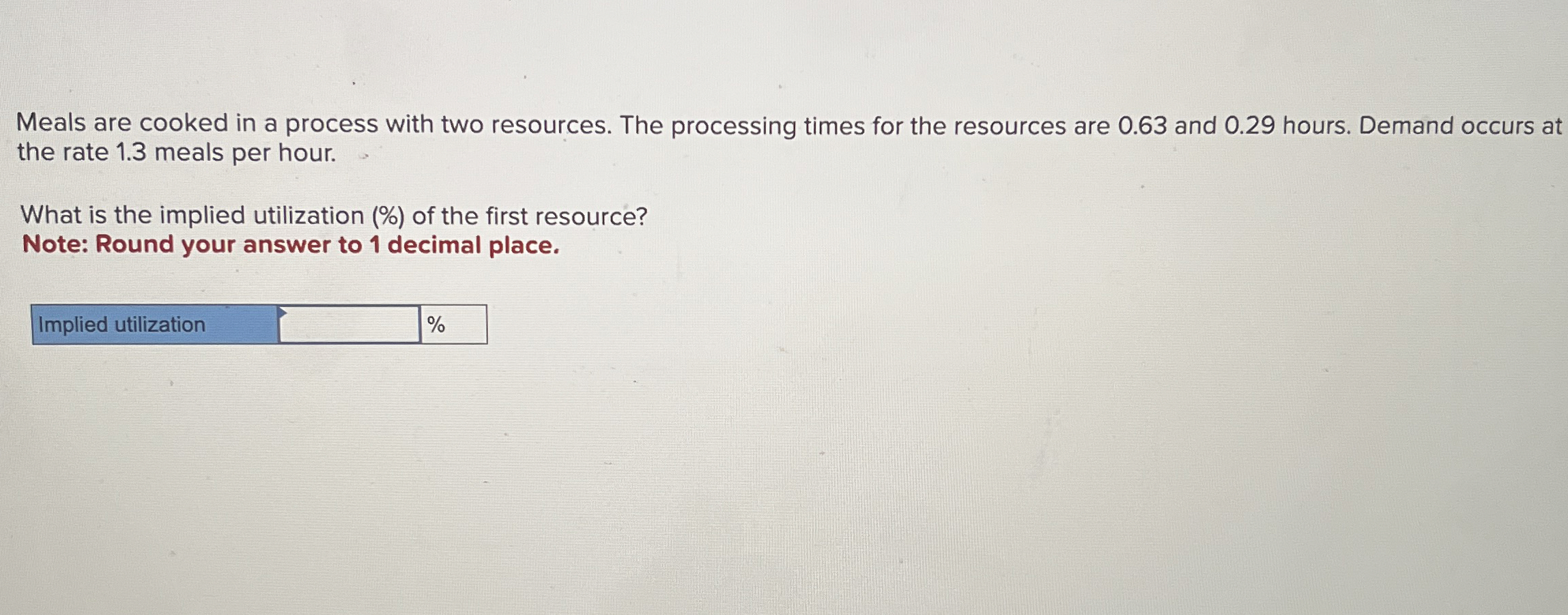 Solved Meals are cooked in a process with two resources. The | Chegg.com