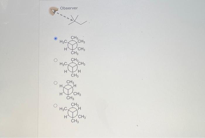 Solved O O Observer H3C H H3C. H X CH3 CH3 Осн CH3 H3C CH3 H | Chegg.com