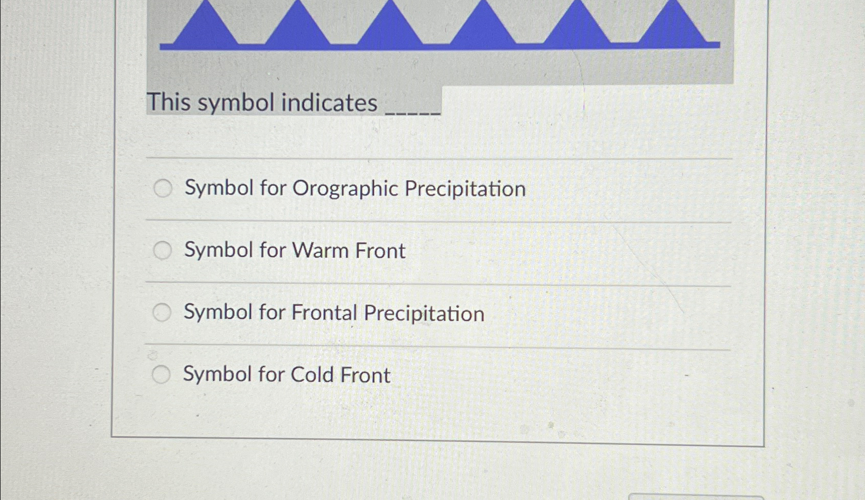 Solved This symbol indicates q,q,Symbol for Orographic | Chegg.com