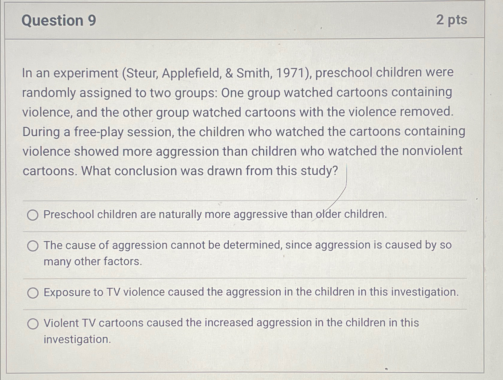 Solved Question 92 ﻿ptsIn an experiment (Steur, ﻿Applefield, | Chegg.com