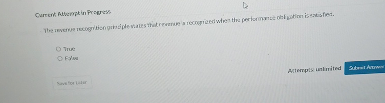 Solved Current Attempt in ProgressThe revenue recognition | Chegg.com