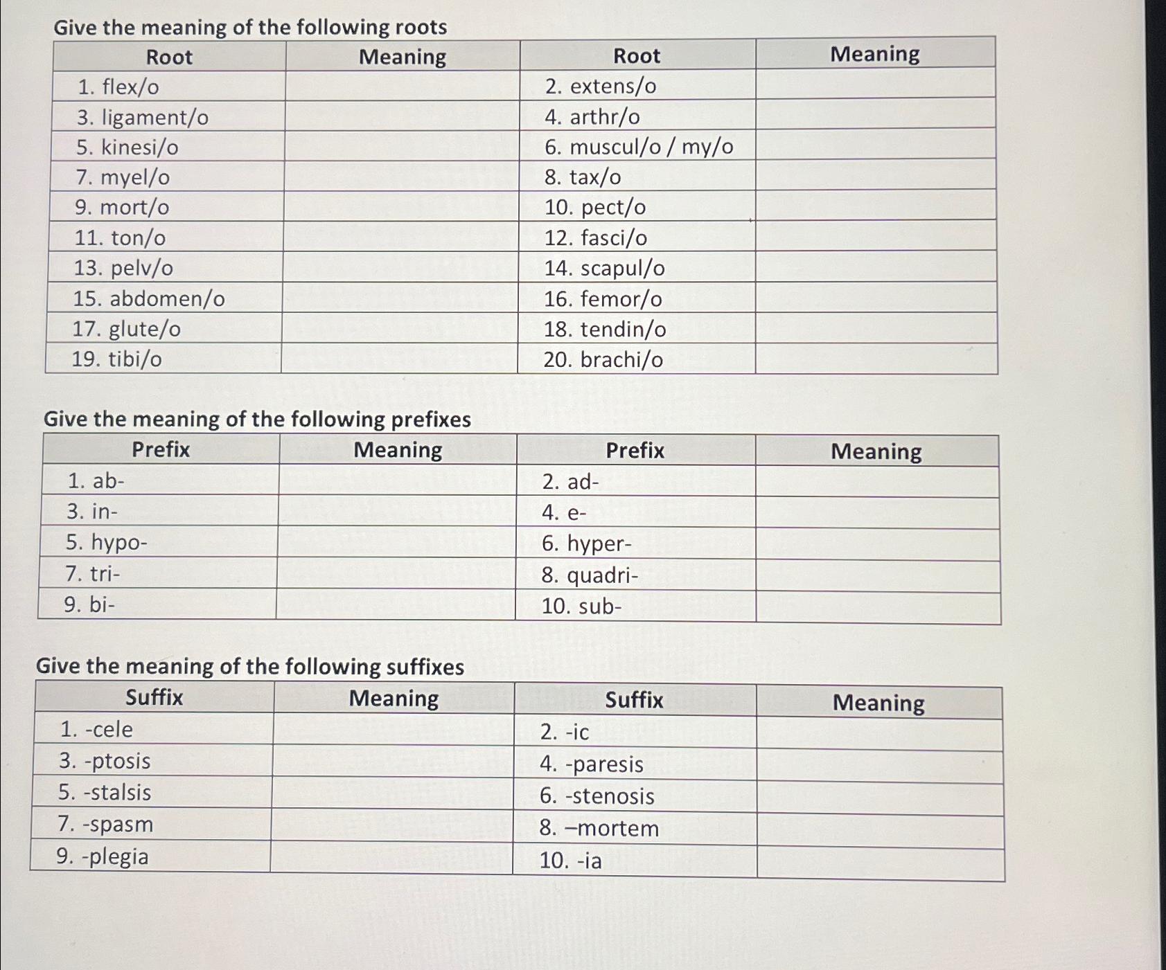 Solved Give the meaning of the following | Chegg.com