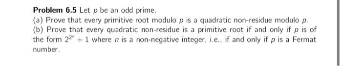 Solved Problem 6.5 Let p be an odd prime. (a) Prove that | Chegg.com