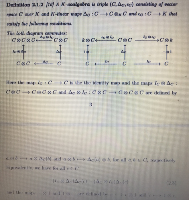 Solved this is definitions of algebra ,coalgebra and Hopf | Chegg.com