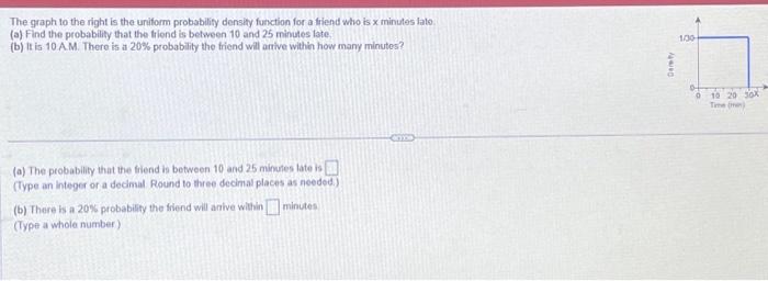 Solved The graph to the right is the uniform probability | Chegg.com