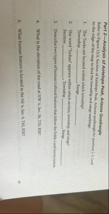 Solved Part 2-Analysis of Antelope Peak, Arizona | Chegg.com