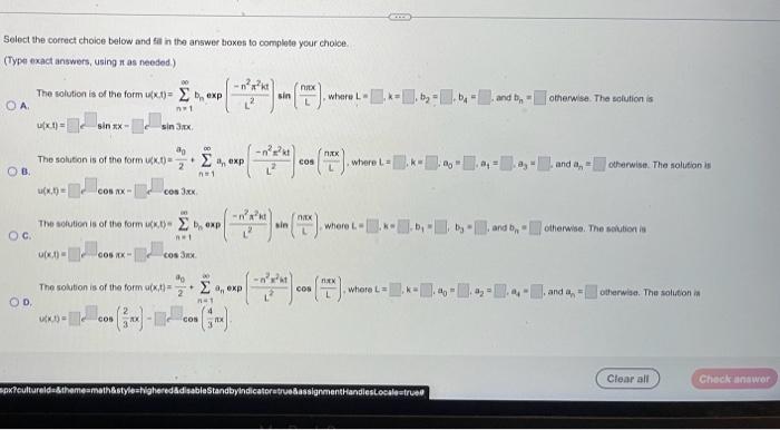 Select the correct choice below and tal in the answer | Chegg.com