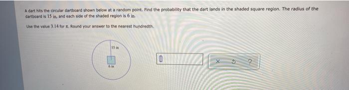 Solved A dort hits the circular dartboard shown below at a | Chegg.com