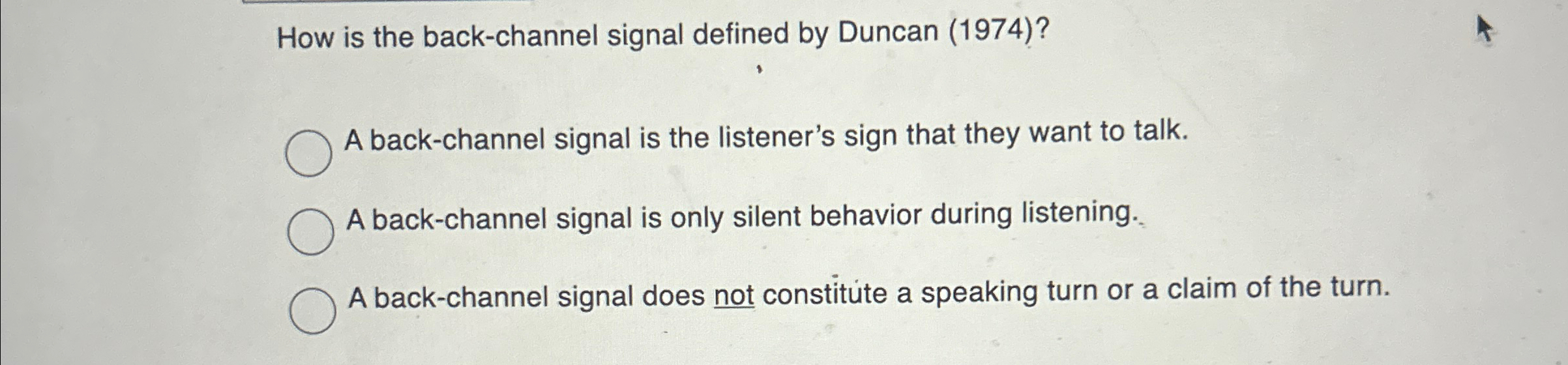 Solved How is the back-channel signal defined by Duncan | Chegg.com