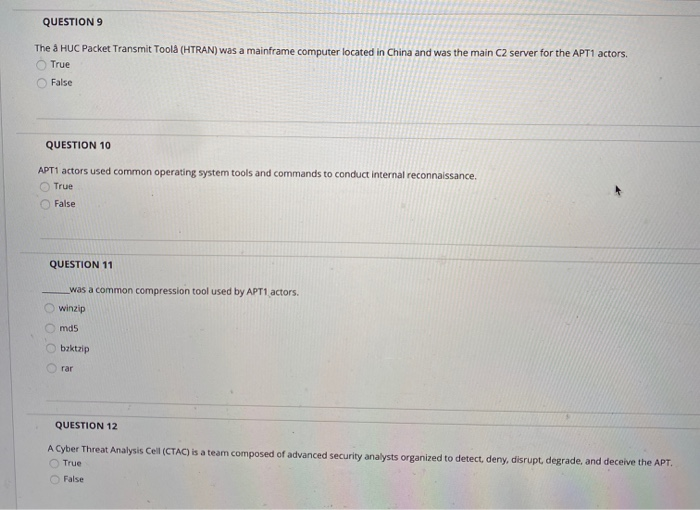 Solved QUESTION 9 The & HUC Packet Transmit Tool (HTRAN) was | Chegg.com