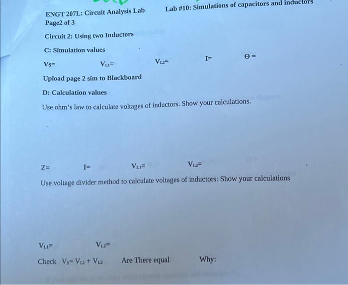Solved ENGT 207L: Circuit Analysis Lab Page2 of 3 Circuit 2: | Chegg.com