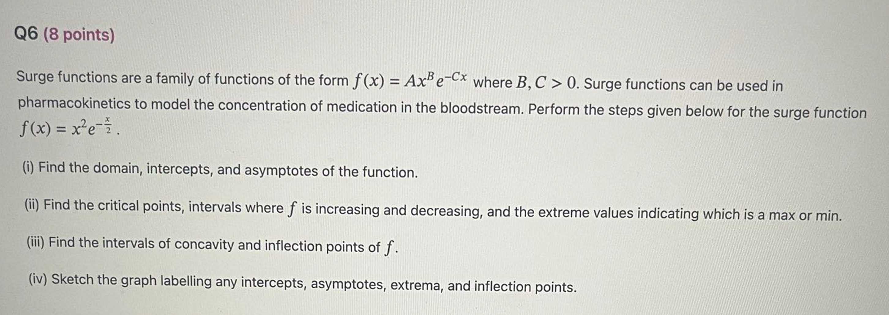 Solved Q6 (8 ﻿points)Surge functions are a family of | Chegg.com