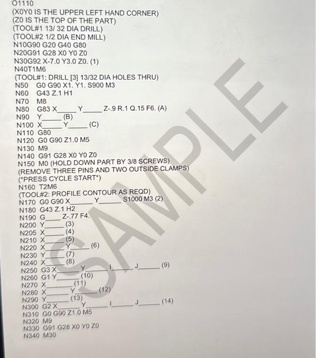 Solved Vrite a word address program for milling the inside | Chegg.com