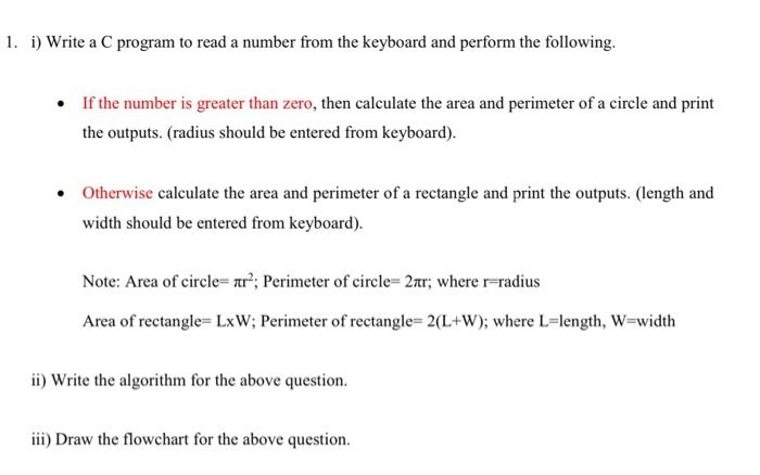 Solved 1. i) Write a C program to read a number from the | Chegg.com