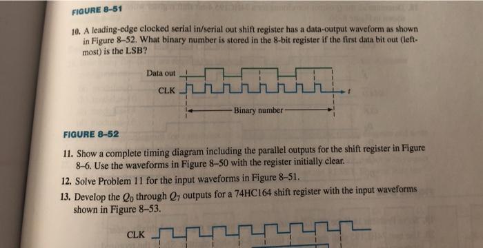 Solved FIGURE 8-51 10. A leading-edge clocked serial | Chegg.com