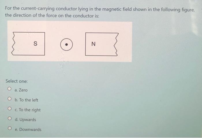 Solved For the current-carrying conductor lying in the | Chegg.com