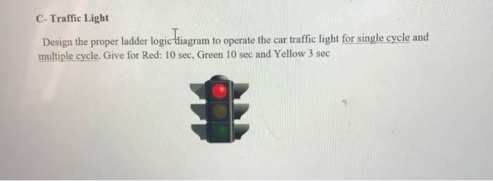 C-Traffic Light Design the proper ladder logic | Chegg.com