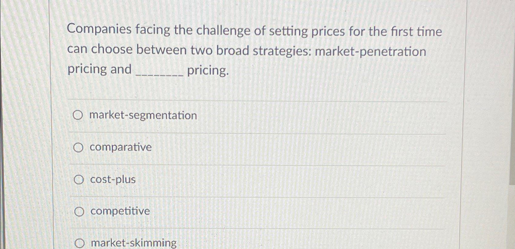 Solved Companies facing the challenge of setting prices for | Chegg.com