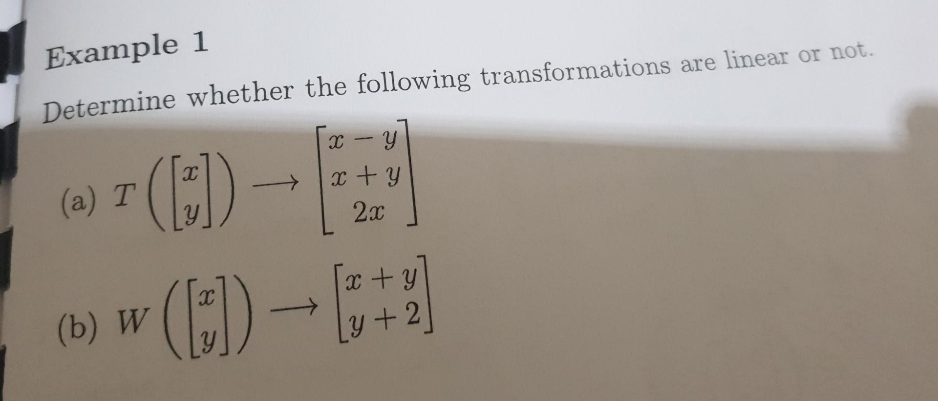 Solved Example 1 Determine whether the following | Chegg.com