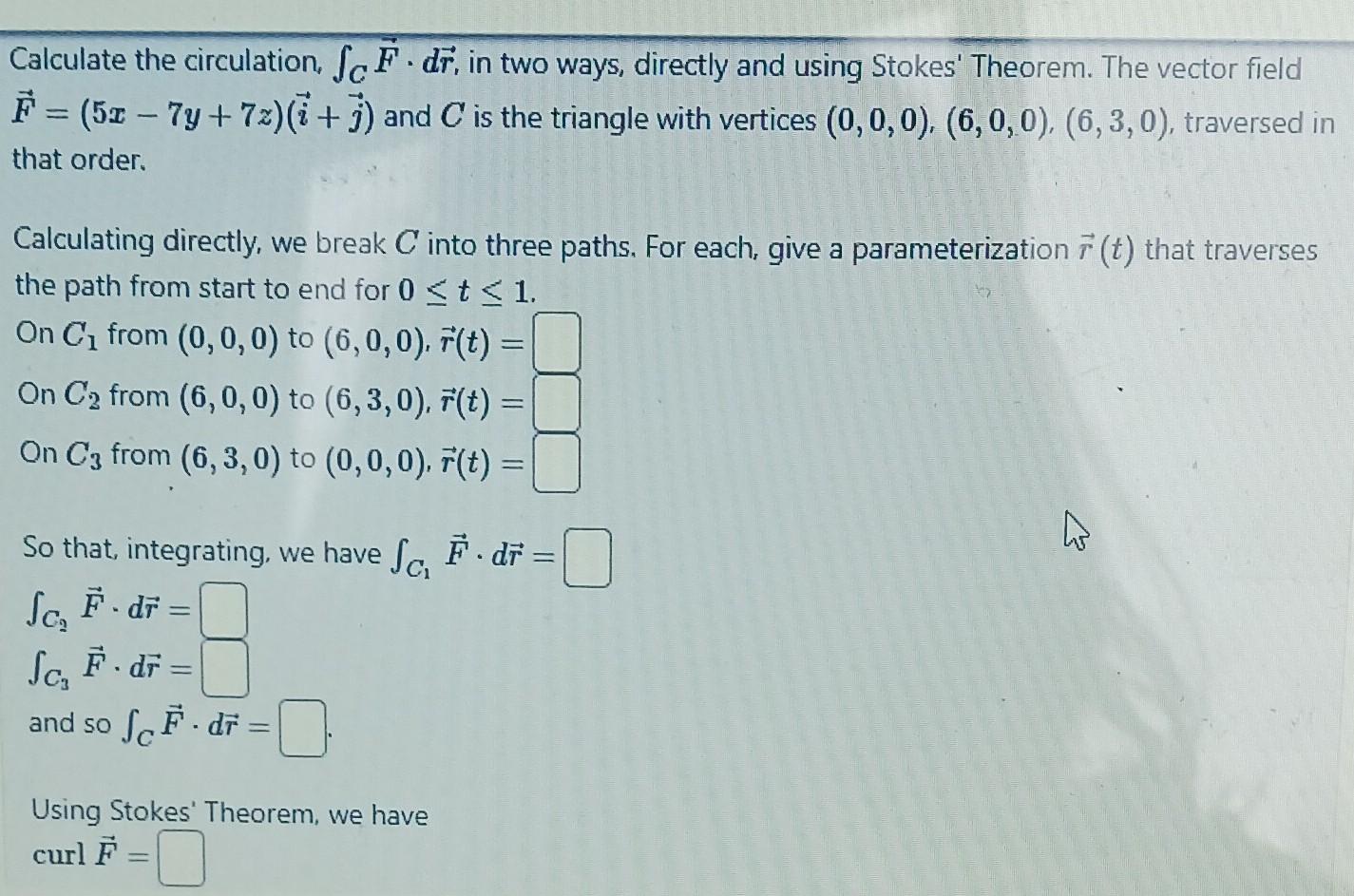 Solved Calculate the circulation, ∫CF⋅dr, in two ways, | Chegg.com