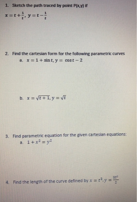 Solved Show steps clearly - Do all of them (( Parametric | Chegg.com