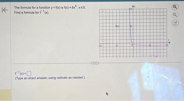 Solved The formula for a function y=f(x) is f(x)=8x4,x≤0. | Chegg.com