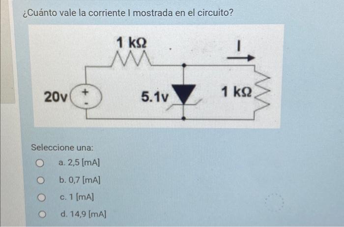 Solved ¿Cuánto vale la corriente I mostrada en el circuito? | Chegg.com