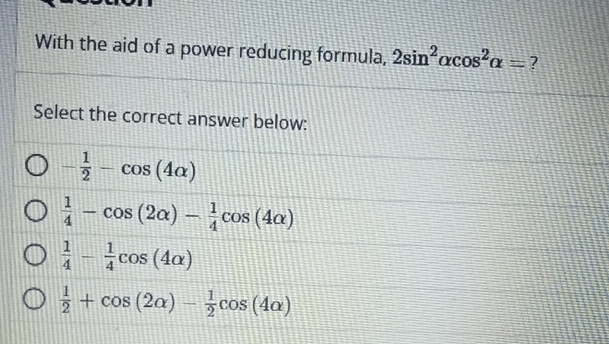 Solved With the aid of a power reducing formula, | Chegg.com