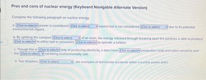 Solved Pros and cons of nuclear energy (Keyboard Navigable | Chegg.com