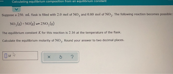 Solved Calculating equilibrium composition from an | Chegg.com