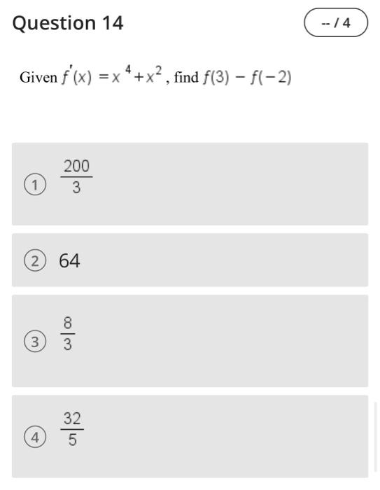 Solved Given f′(x)=x3/2+x2, find (1) 51562+8ln2−4ln3 (2) | Chegg.com