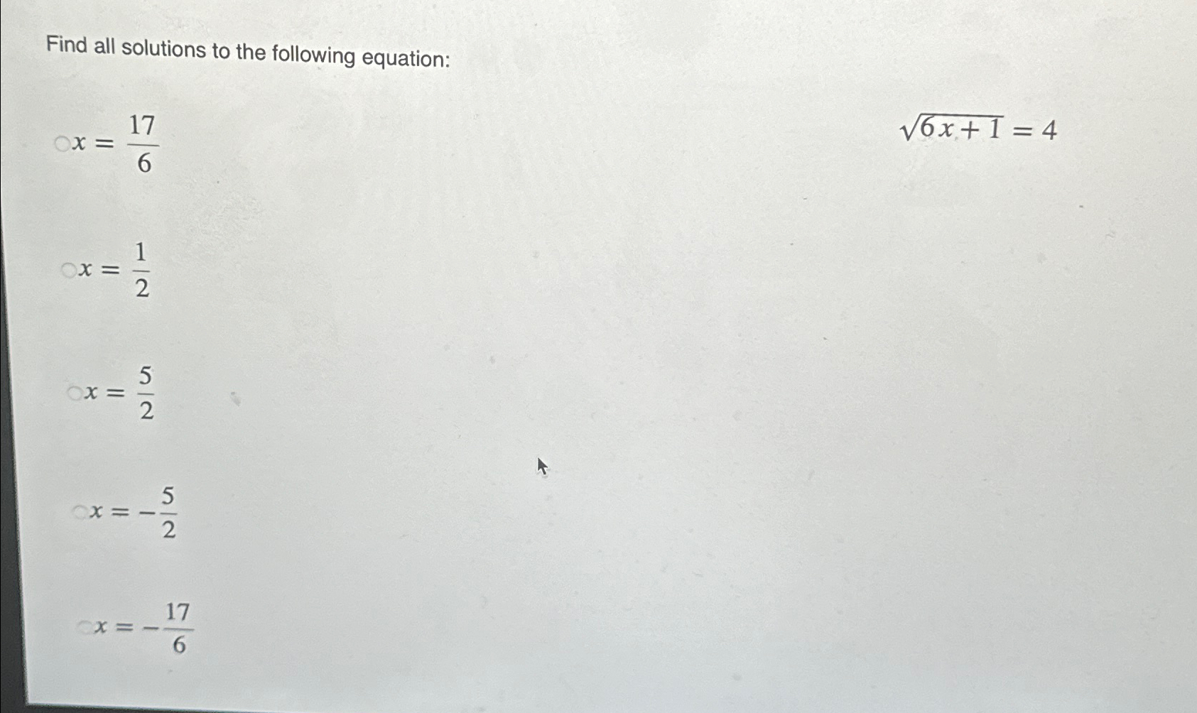 Solved Find all solutions to the following | Chegg.com