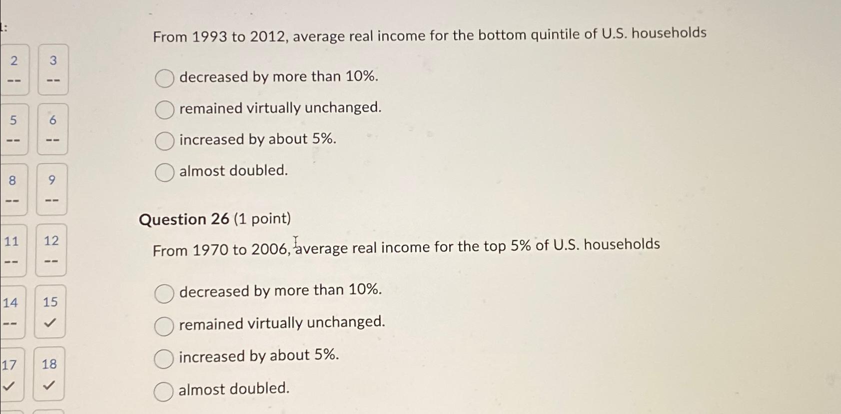 Solved From 1993 ﻿to 2012, ﻿average real income for the | Chegg.com