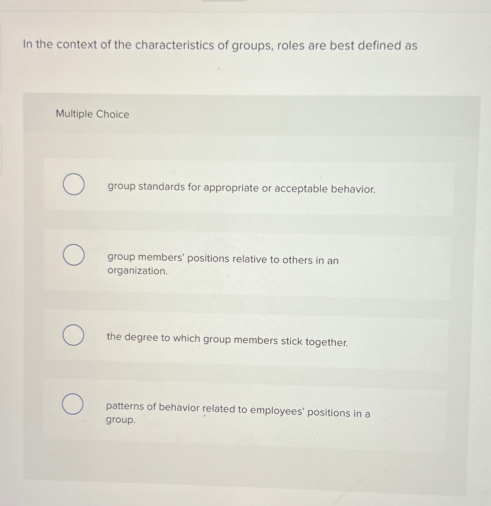 Solved In the context of the characteristics of groups, | Chegg.com