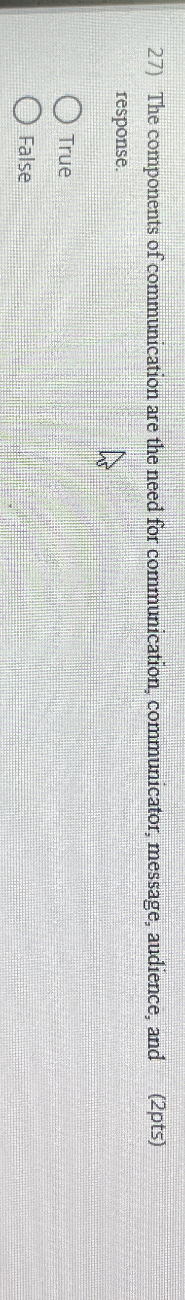 Solved The components of communication are the need for | Chegg.com