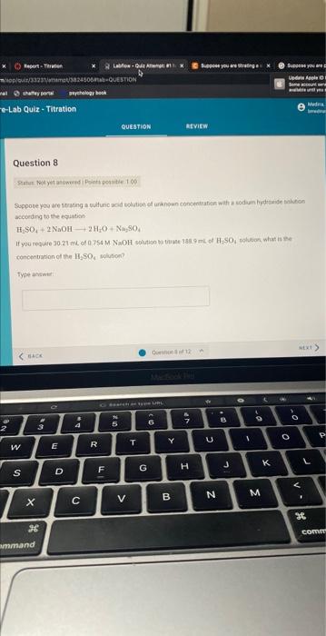 Solved according to the equation H2SO4+2NaOH+2H3O+Na58O4 | Chegg.com
