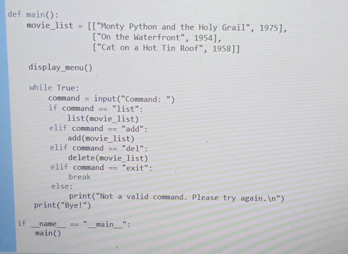 Solved Need a python code: Need to do the enhancement to | Chegg.com