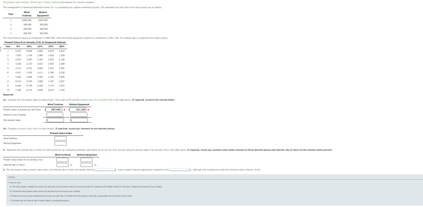 Solved Net present value method, internal rate of return | Chegg.com