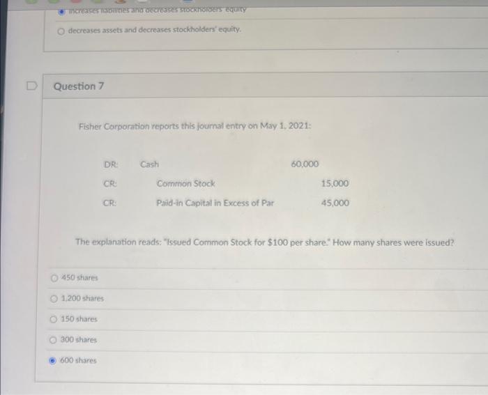 Solved decreases assets and decreases stockholdars' equity. | Chegg.com