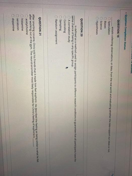 Solved U Setonas. Question Completion Status: QUESTION 19 | Chegg.com