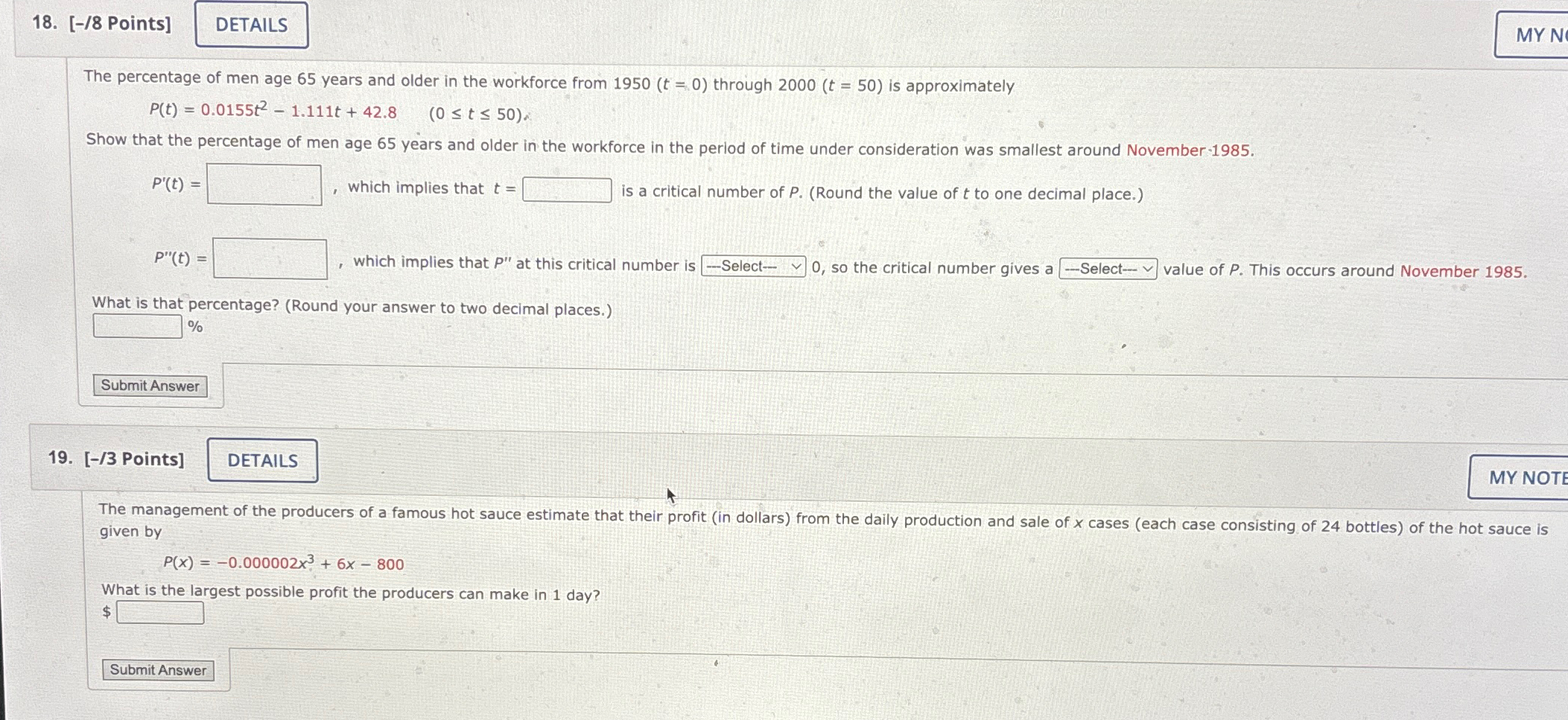 Solved [-/8 ﻿Points]The percentage of men age 65 ﻿years and | Chegg.com