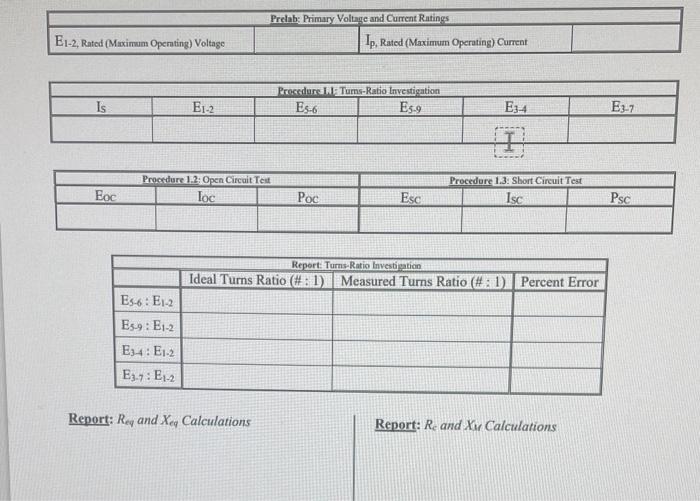 Report: Req and Xeq Calculations Report: Rc and Xu | Chegg.com