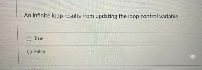 Solved An Infinite Loop Results From Updating The Loop