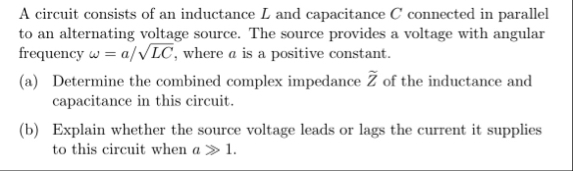 Solved A circuit consists of an inductance L ﻿and | Chegg.com