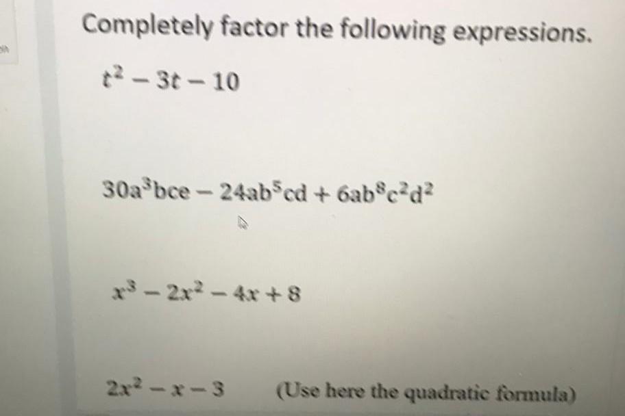 Solved Completely factor the following expressions. 12 - 3t | Chegg.com