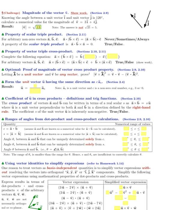 Solved Challenge) Magnitude of the vector i. Show work. | Chegg.com