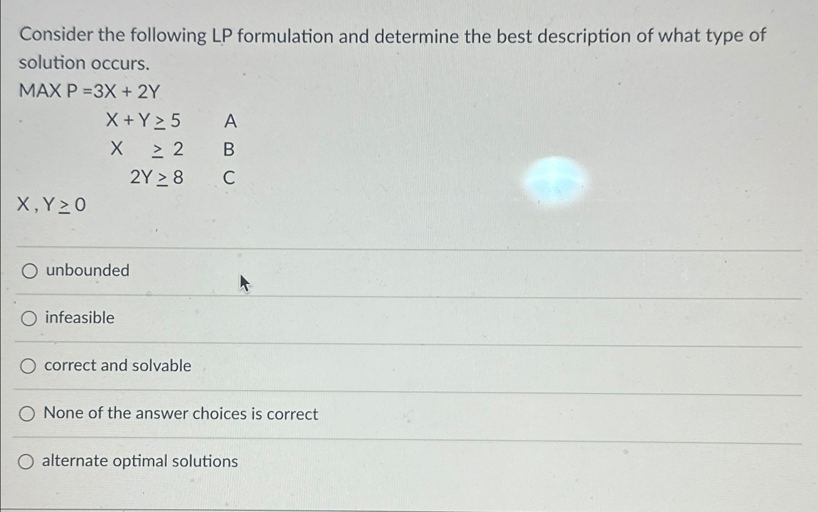 Solved Consider the following LP formulation and determine | Chegg.com